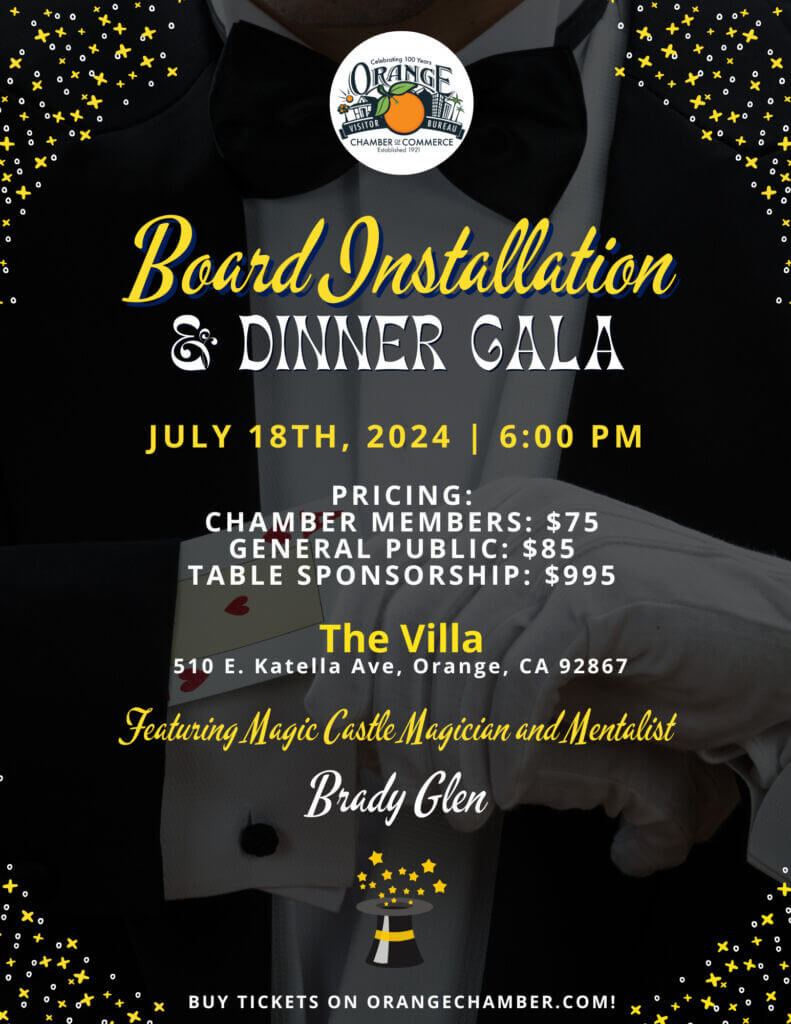 Board Installation & Dinner Gala - Orange Chamber of Commerce and ...